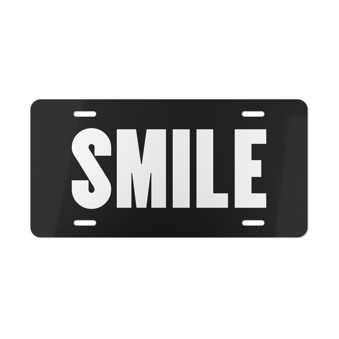 SMILE Vanity License Plate,custom Aluminum Car Tag, Joyful Decorative ...