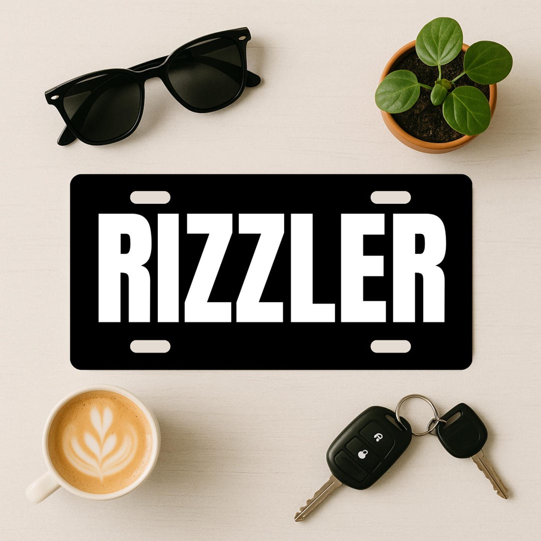 Rizzler, Vanity Plate, Aluminum Metal Car Tag, Gift for Teen - Etsy
