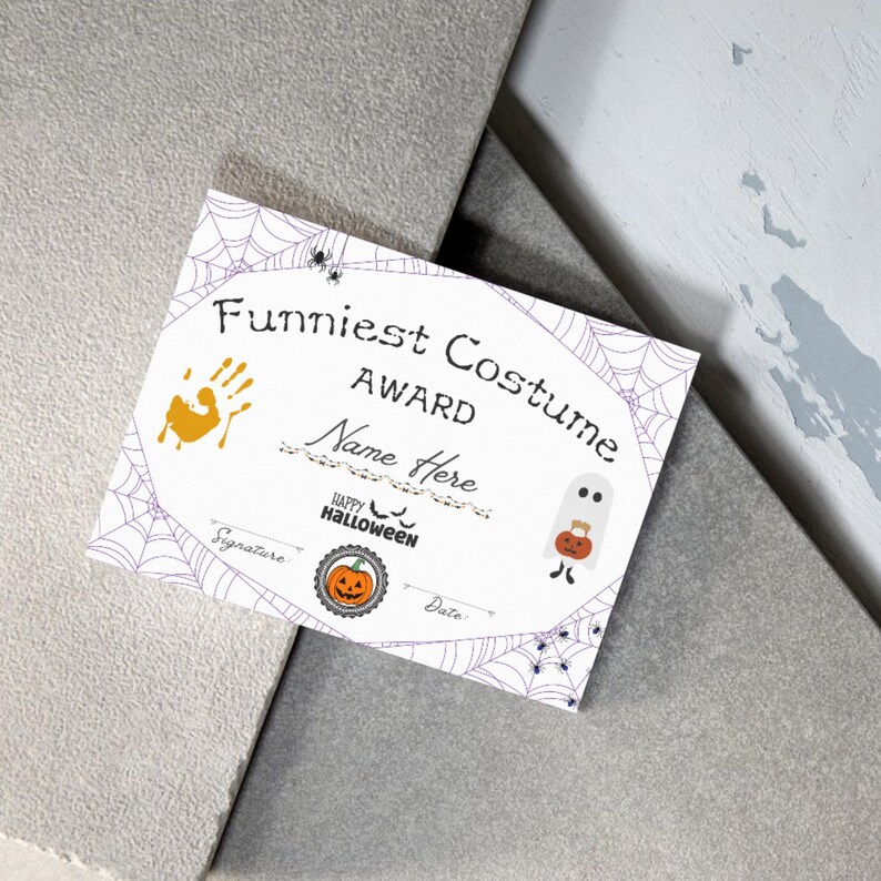 Halloween Party Certificates| Halloween Costume Award Certificates for ...