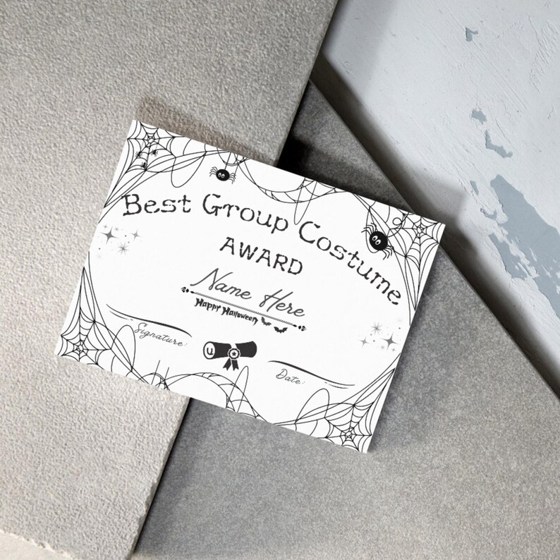 Halloween Party Certificates| Halloween Costume Award Certificates for ...