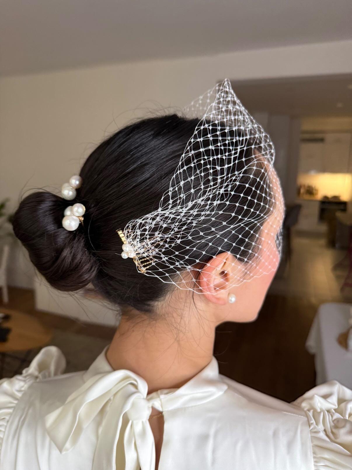 12 in French Netting Bandeau Style Veil #1010 - Etsy UK