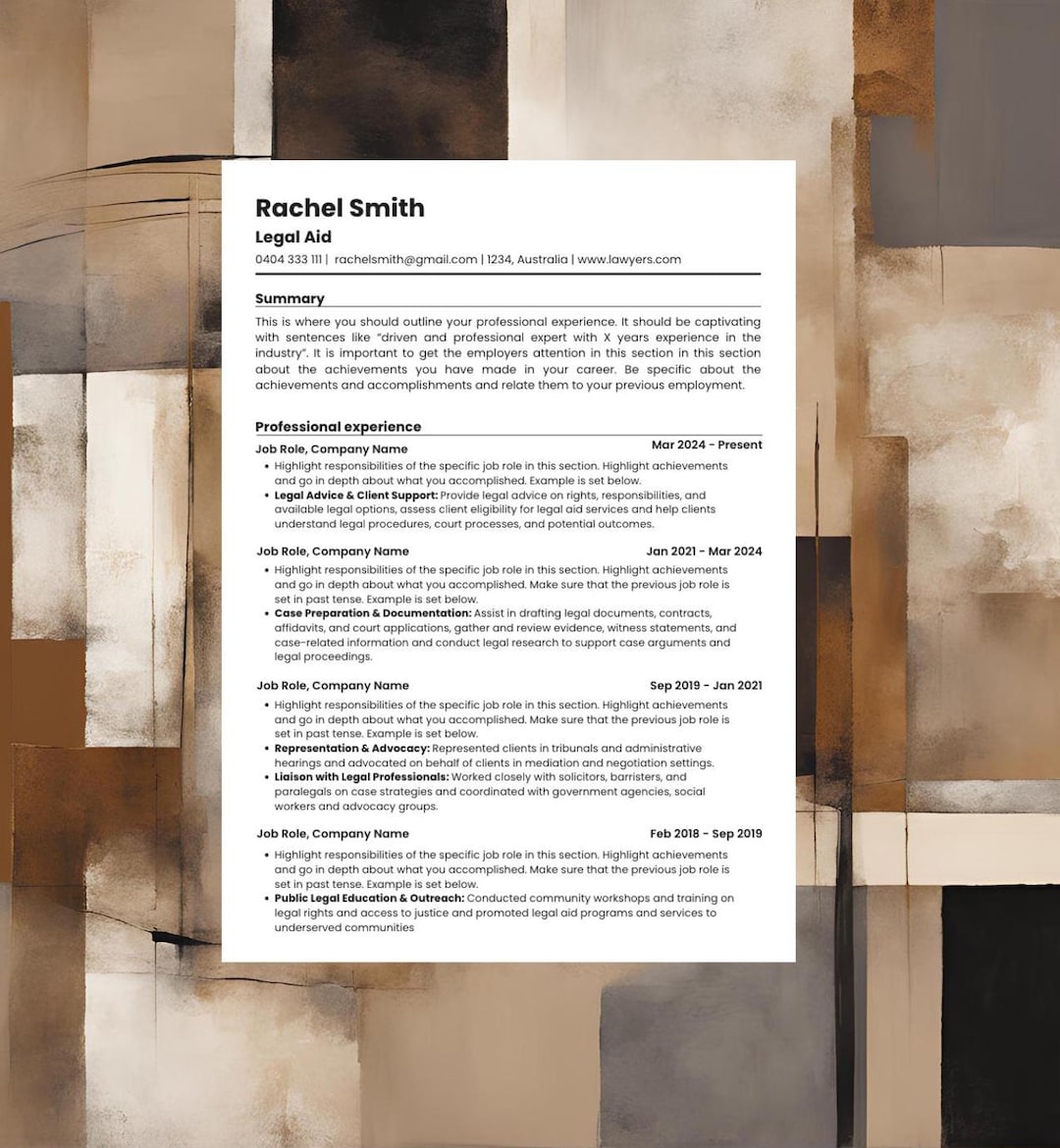 Professional Black & White Resume Template Canva | Modern Resume ...