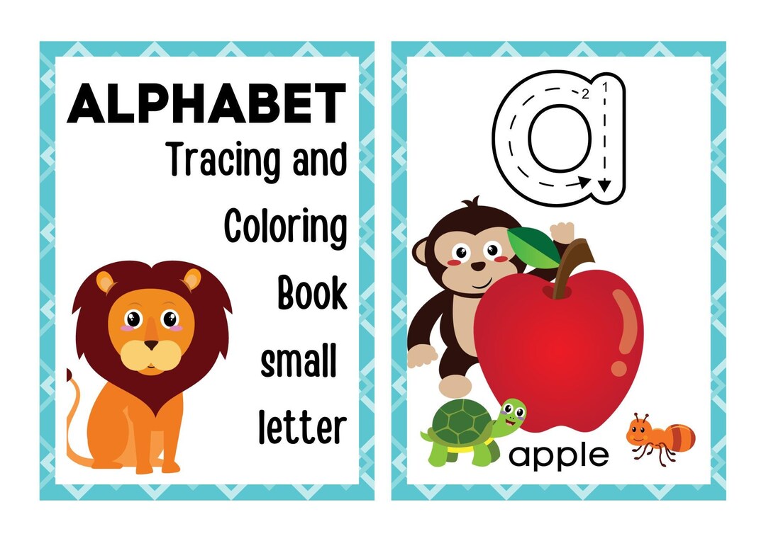 Alphabet Tracing and Coloring Book Small Letters - Etsy