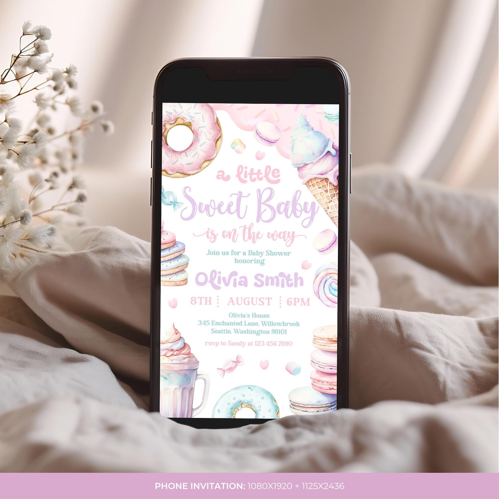 A Little Sweet Baby Shower Invitation Bundle | Candyland Baby Shower ...