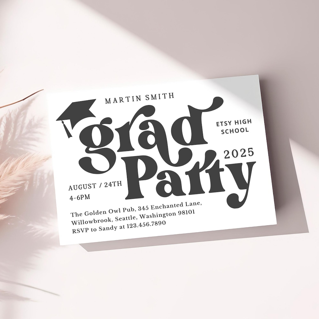 Class of 2025 Graduation Invitation Template | Editable Graduation ...