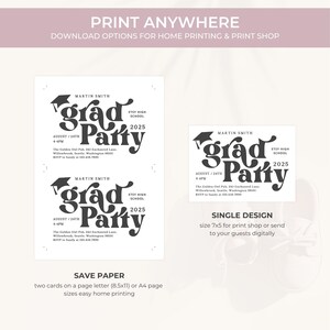 Class of 2025 Graduation Invitation Template | Editable Graduation ...