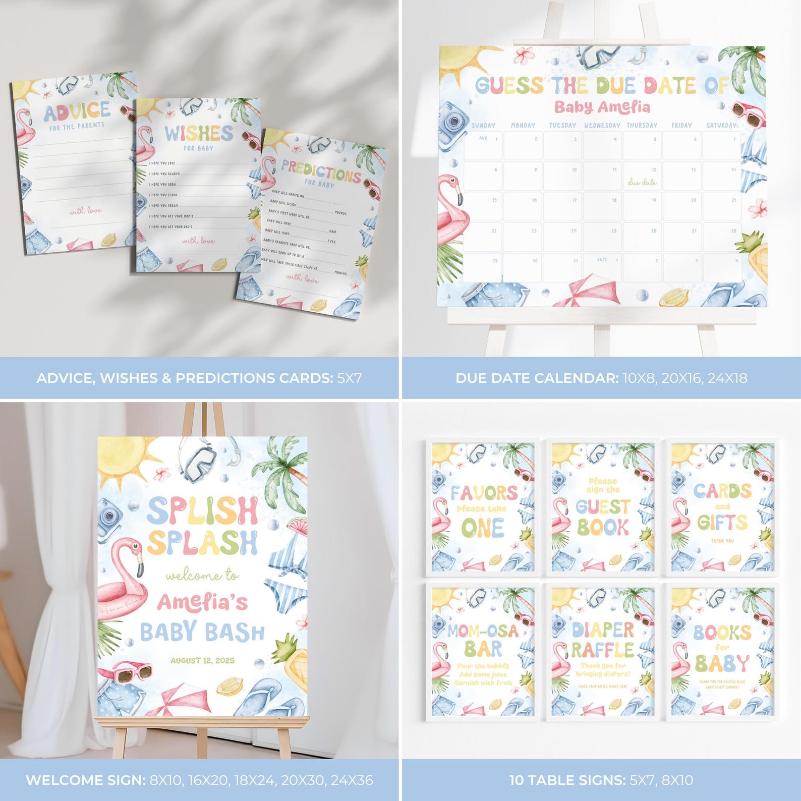 Splish Splash Baby Shower Bundle | Tropical Summer Baby Shower ...