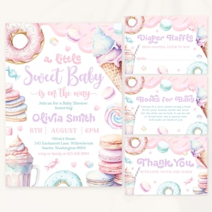 A Little Sweet Baby Shower Invitation Bundle | Candyland Baby Shower ...