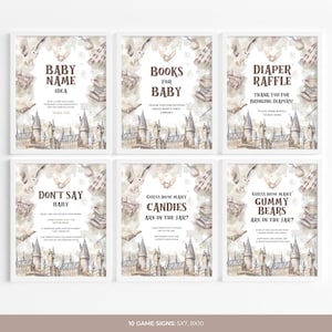 Magical Wizard Theme Baby Shower Games Bundle | School of Wizardry ...