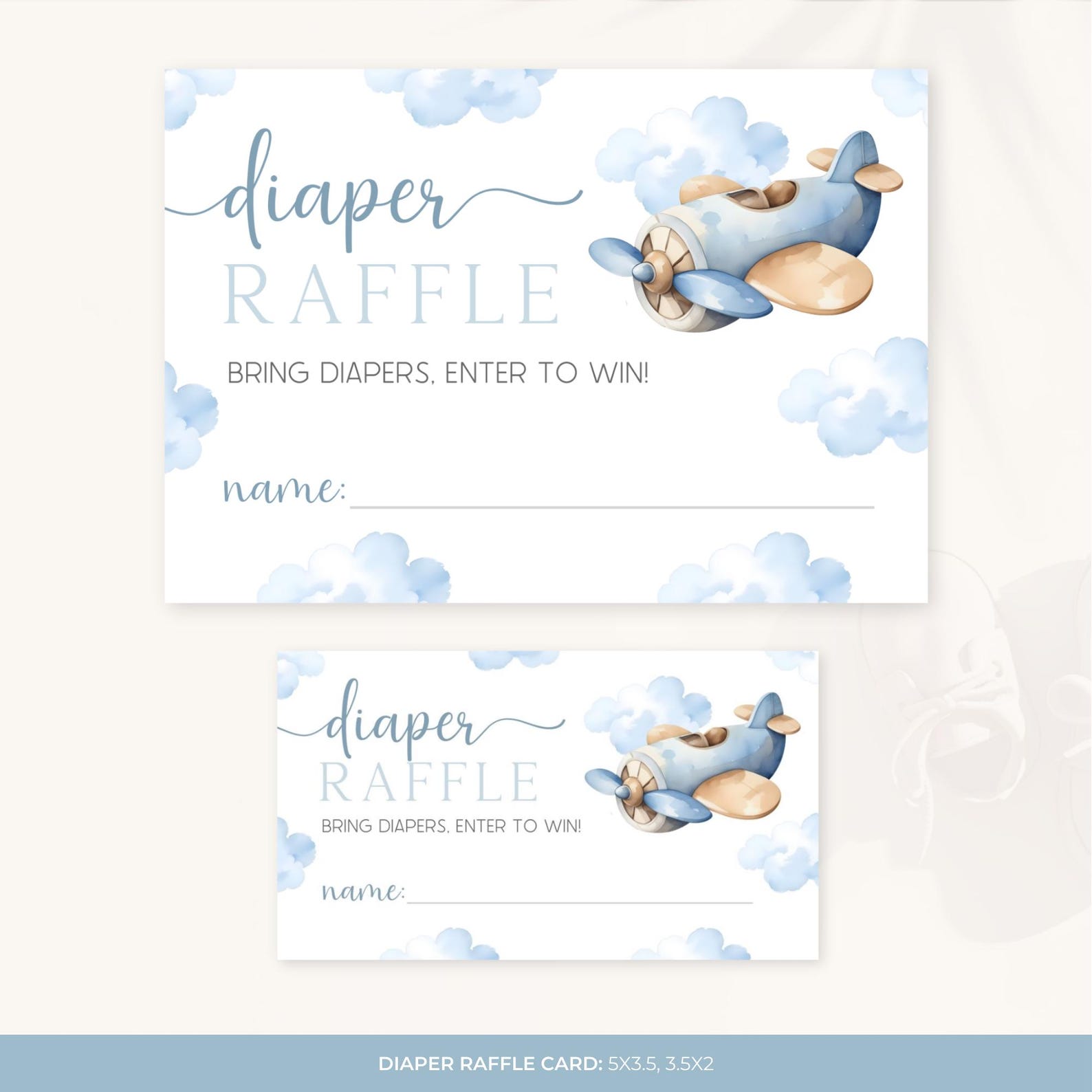 Airplane Baby Shower Invitation Bundle | Vintage Blue Plane Baby Shower ...