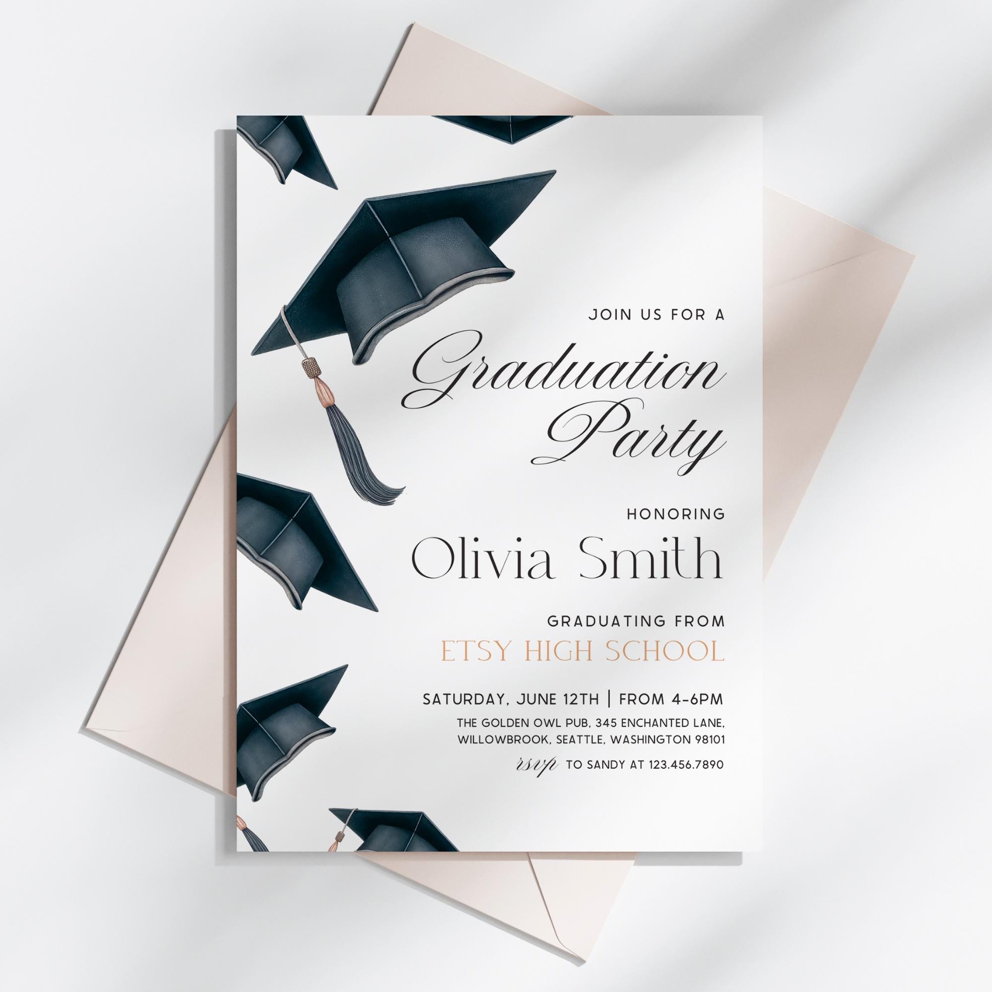 Class of 2026 Graduation Invitation Template | Editable Minimalist ...