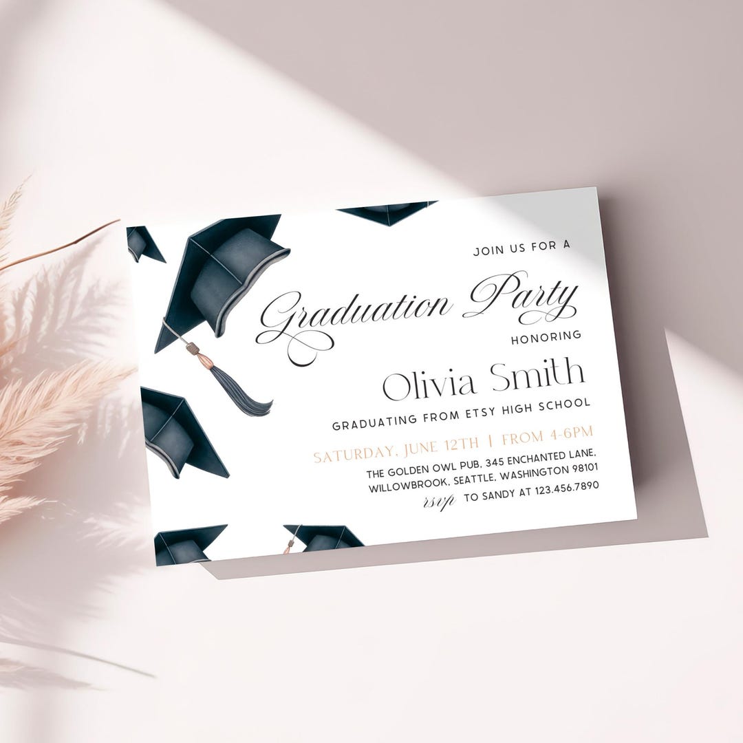 Editable Graduation Party Invite | Class of 2025 Announcement | Modern ...
