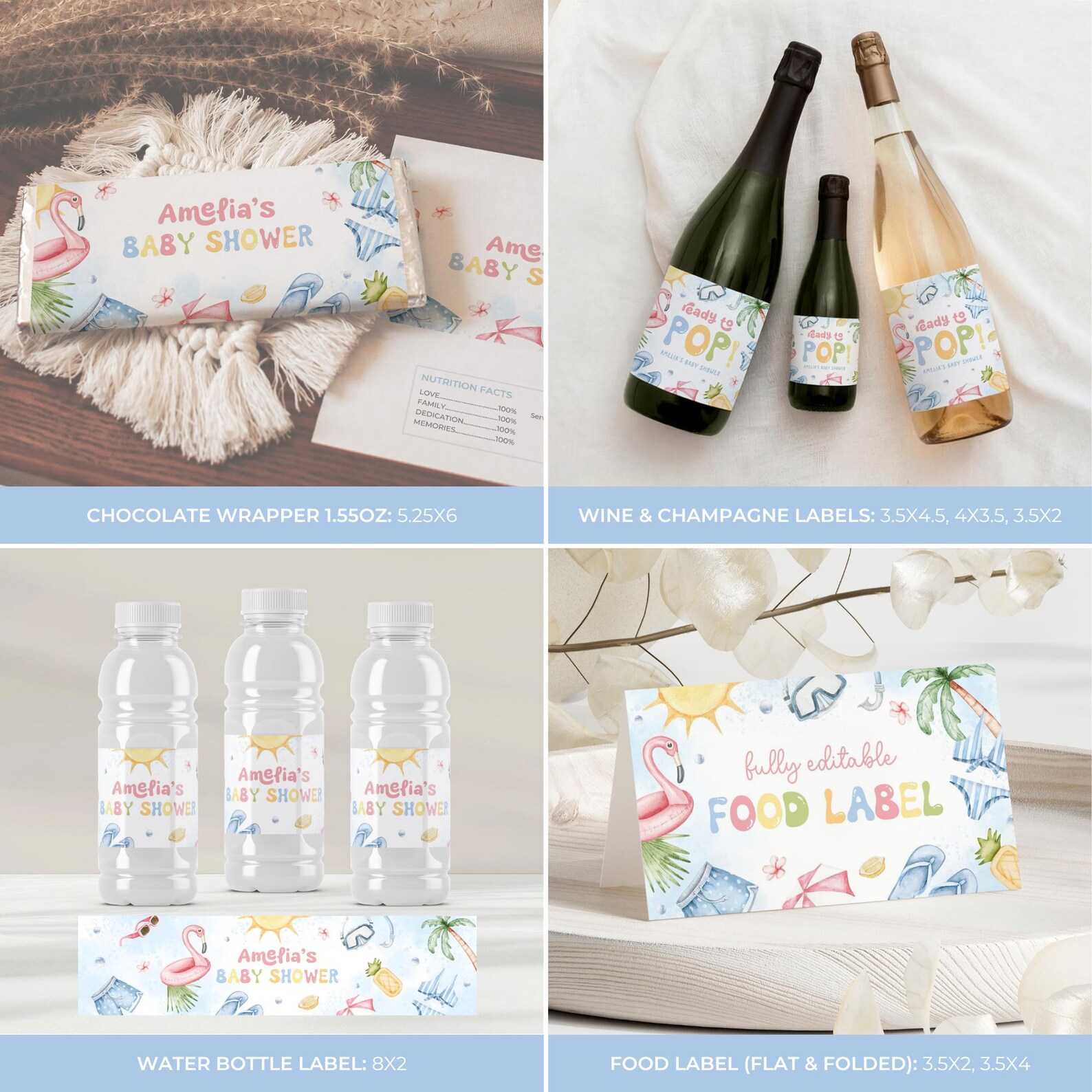 Splish Splash Baby Shower Bundle | Editable Beach Baby Shower ...