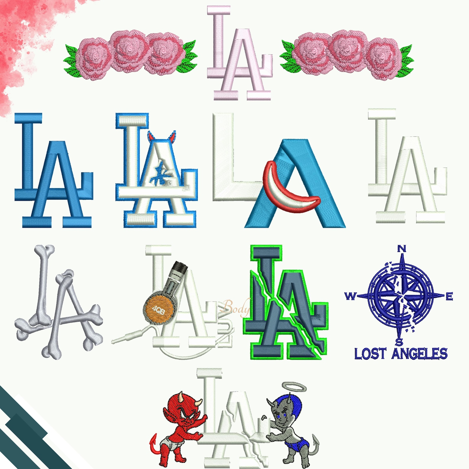 10 LA 3D Puff Embroidery Designs for Hats - Los Angeles Embroidery ...