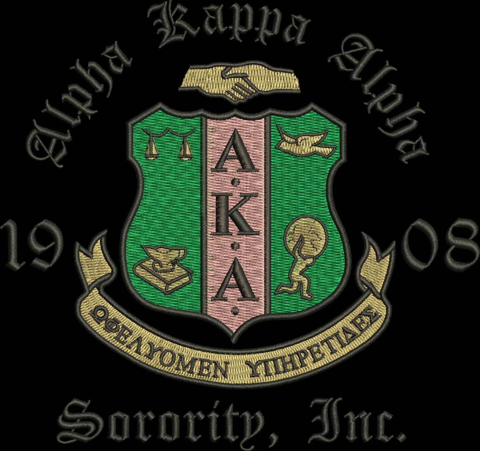 Alpha Kappa Alpha 1908 AKA Sorority Embroidery Design | Dst Pes Jef Emb ...