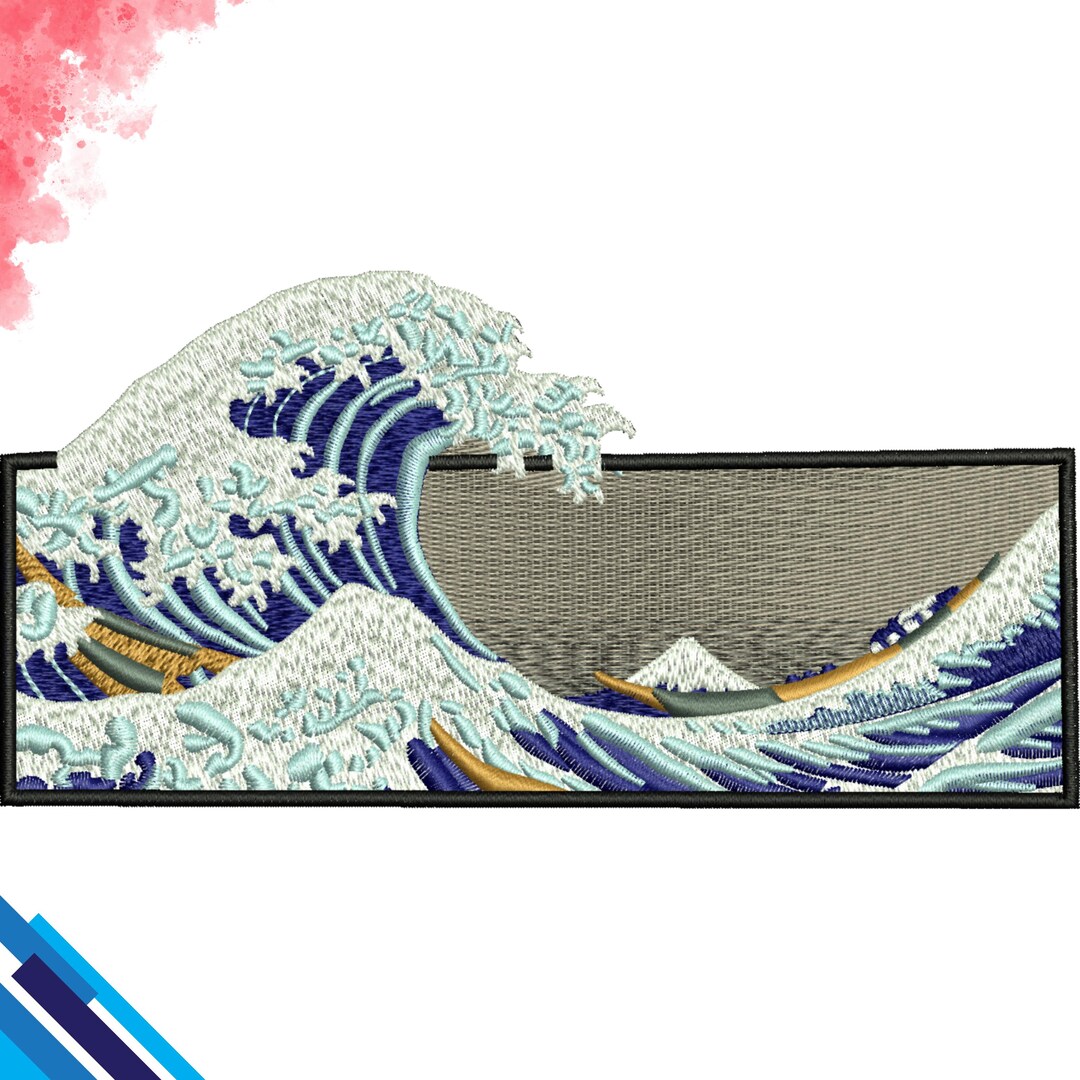 Waves Embroidery Design – Ocean Wave Machine Embroidery – 2 Sizes ...