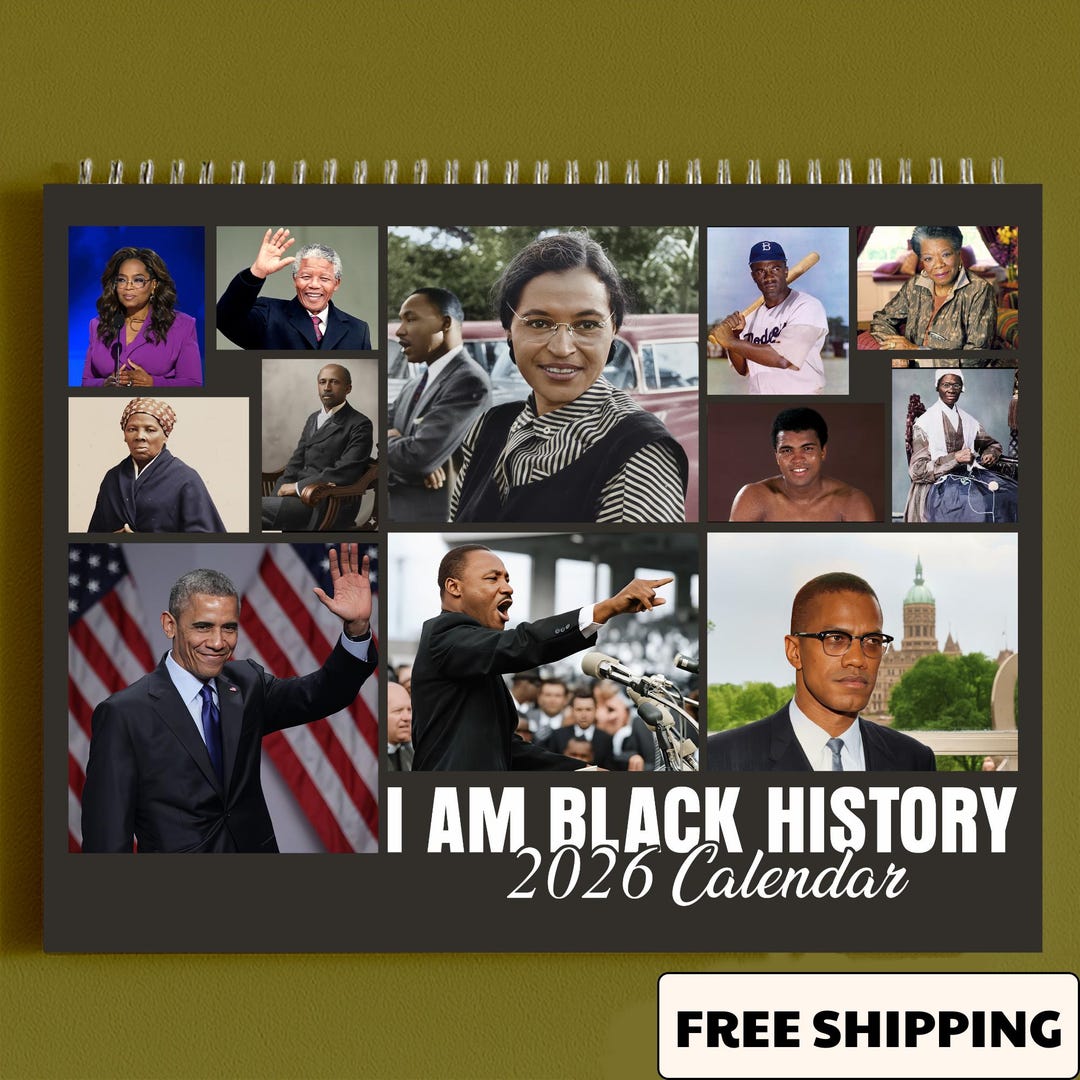 Black History Calendar 2026, African American Heroes Wall Calendar ...