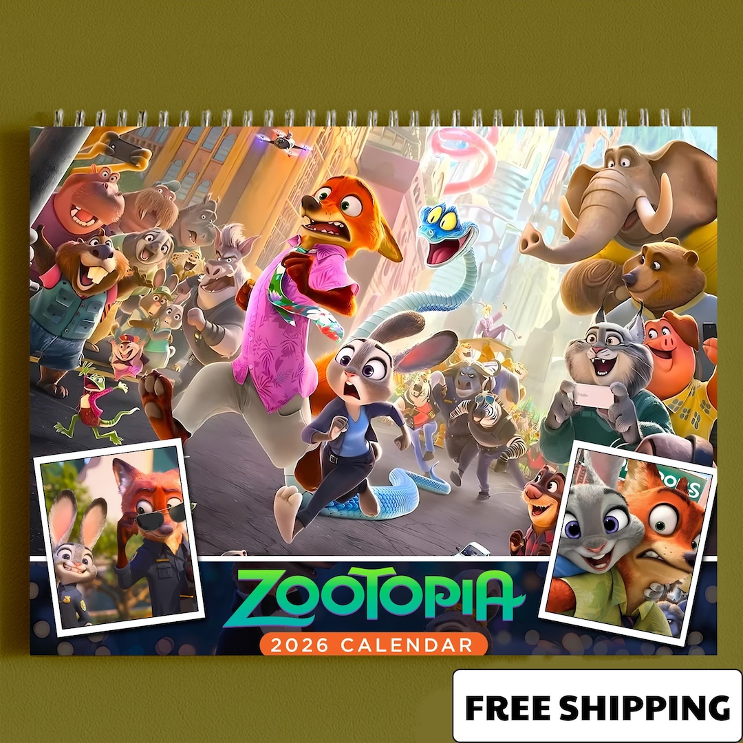 Zootopia Characters Wall Calendar 2026, Judy Hopps and Nick Wilde Movie ...