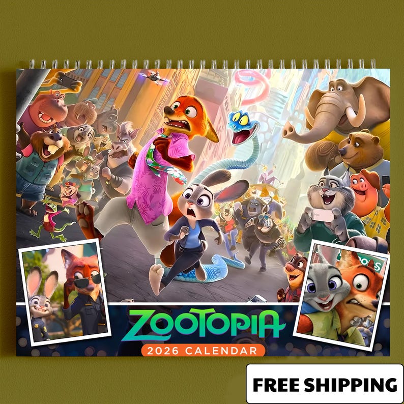 Zootopia 2 Characters Wall Calendar 2026, Judy Hopps and Nick Wilde ...