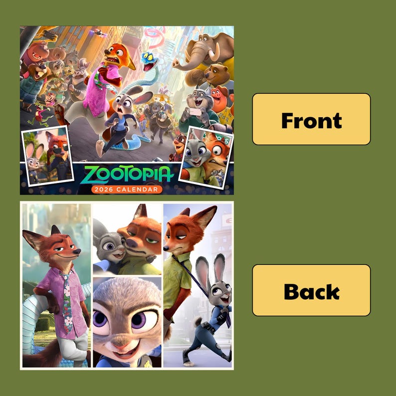 Zootopia 2 Characters Wall Calendar 2026, Judy Hopps and Nick Wilde ...
