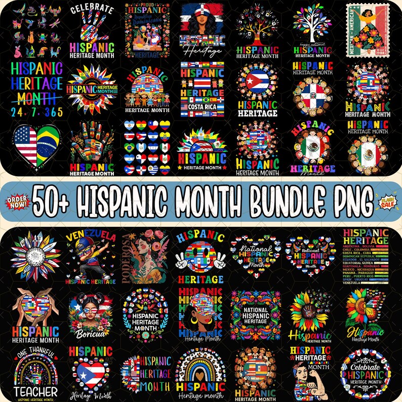 50+ Hispanic Heritage Month Png Bundle, Hispanic Heritage PNG, Latin ...