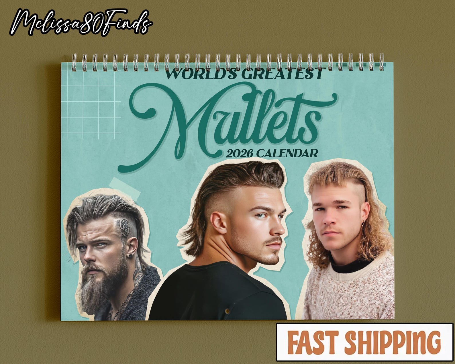 Meme Mullet Calendar, 2026 Funny Men With Mullets Wall Calendar, Unique ...