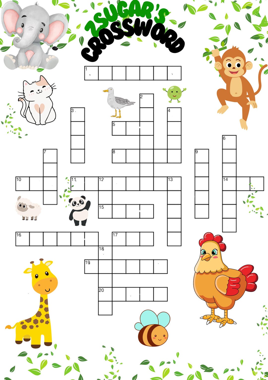 Animal-themed Crossword Puzzle | Fun and Educational Puzzle Game for ...