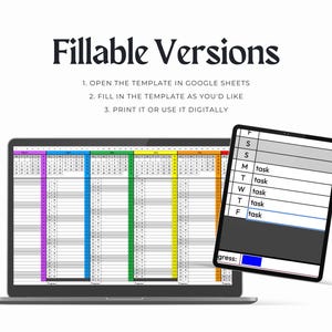 Rainbow Year at A Glance Planner Checklist With Progress Bar for Google ...