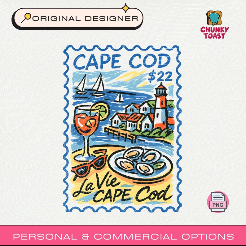 Cape Cod Stamp PNG | Vintage Coastal Stamp Design | Nautical Crayon ...