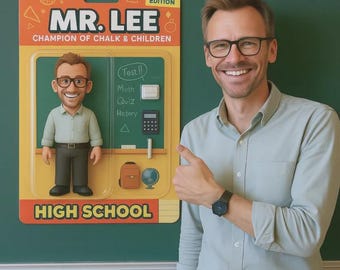 Full Body Custom Teacher Action Figure – 3D Toy Box Style Acrylic Car ...