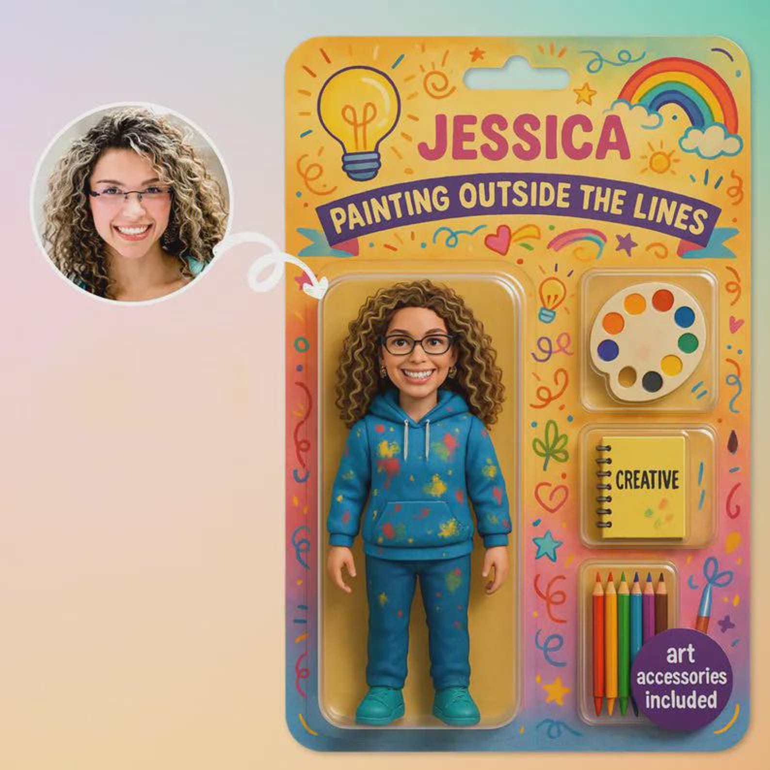 Full Body Custom Teacher Action Figure – 3D Toy Box Style Acrylic Car ...