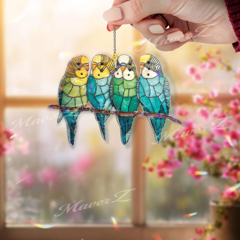 Parakeet Sun Catcher - Etsy