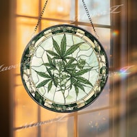 Digital Stained Glass Pattern / Marijuana Bud / PDF Instant Download ...