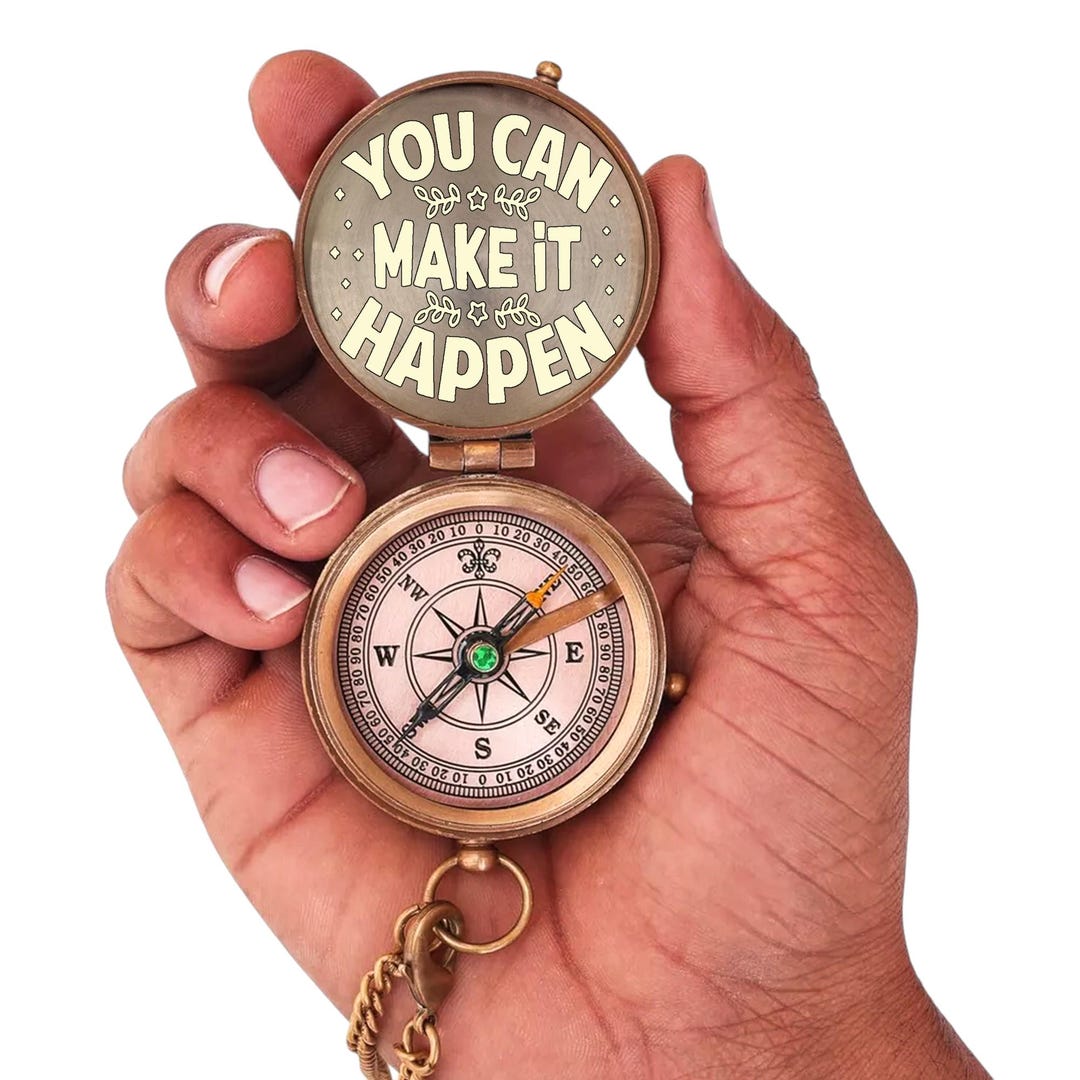 Personalized Motivational Quotes on Compass, Engraved Inspirational ...