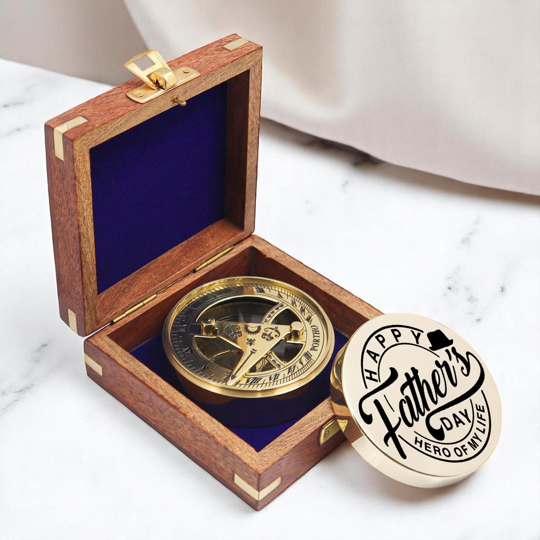Father's Day Signature Sundial Compass With Your Text | Unique Father's ...