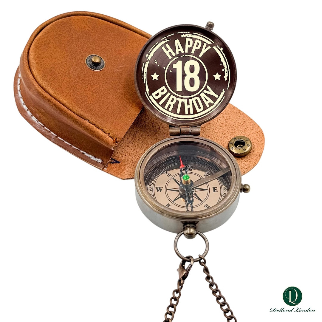 Personalised Bronze 18th Milestone Birthday Compass: Engraved Gift for ...