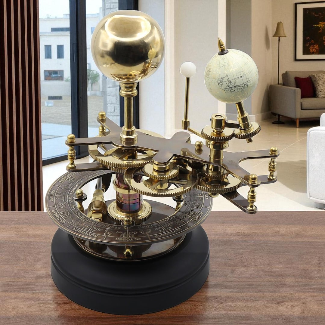 Personalised Handmade Orrery Solar System Model: Mechanical Planetarium With Sun, Earth, Moon - Etsy