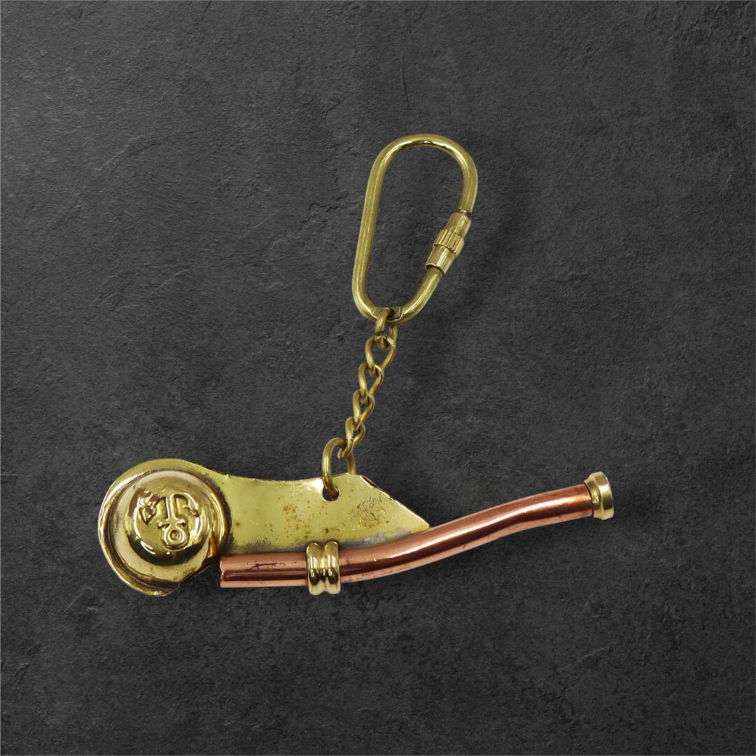 Brass Boatswain's Whistle Key Chain With Anchor Design | Boatswain Pipe ...