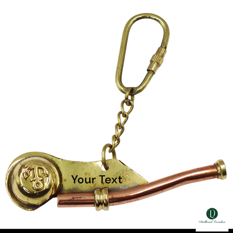 Personalised Boatswain Whistle Keychain: Engraved Bosun's Pipe Keyring ...