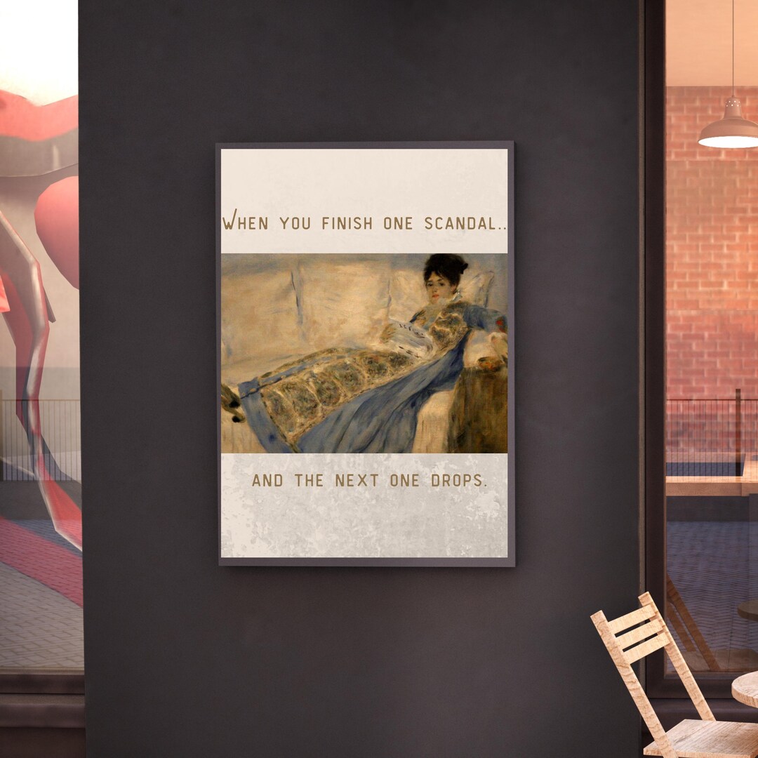 Funny Scandal Wall Art Digital Download, Vintage Painting Meme Poster ...