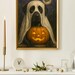 Halloween Digital Wall Art, Printable Artwork Featuring Dog in Ghost ...