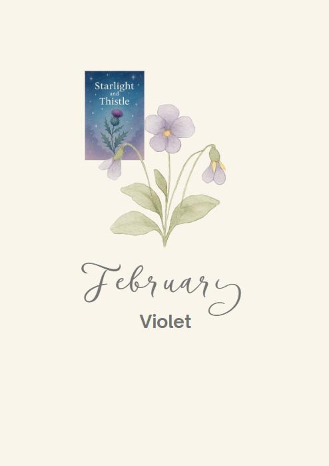 February Birth Flower Violet | Printable Wall Art | Botanical Digital ...
