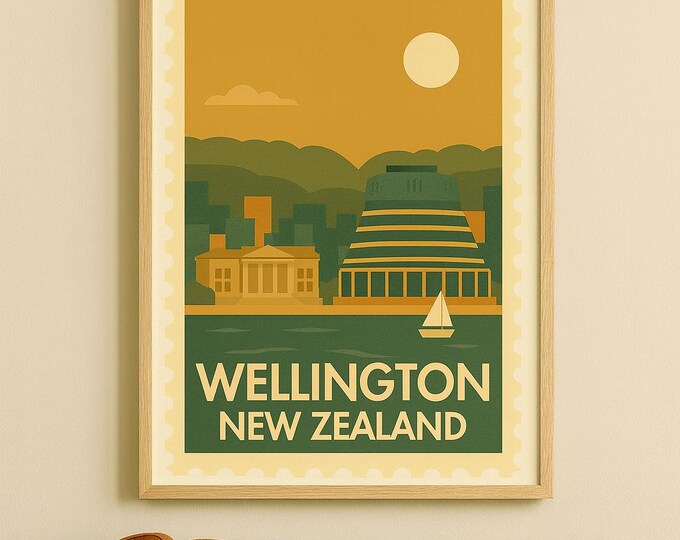 Wellington New Zealand - Vintage Travel Poster - Etsy Canada