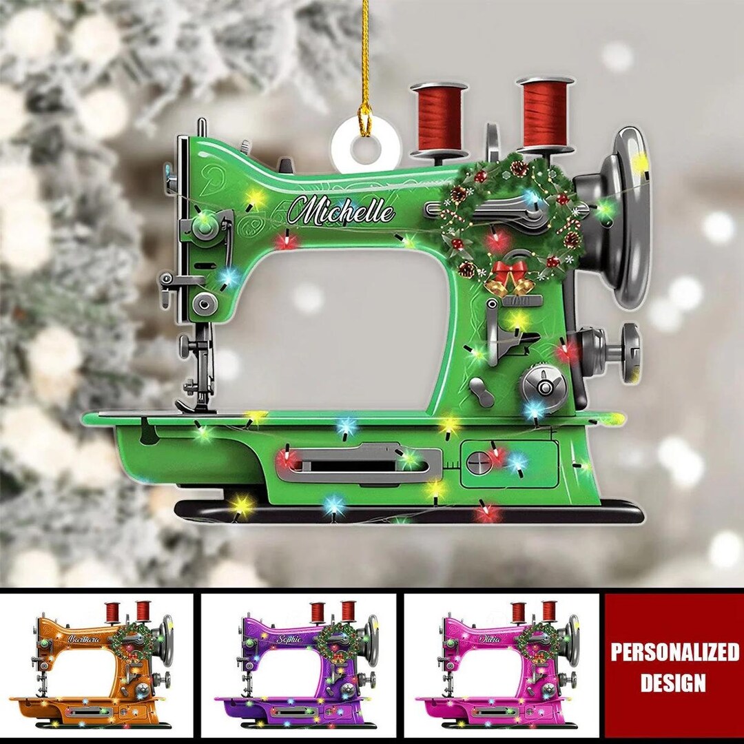 Personalized Sewing Machine Ornament, Custom Quilter Christmas Decor ...