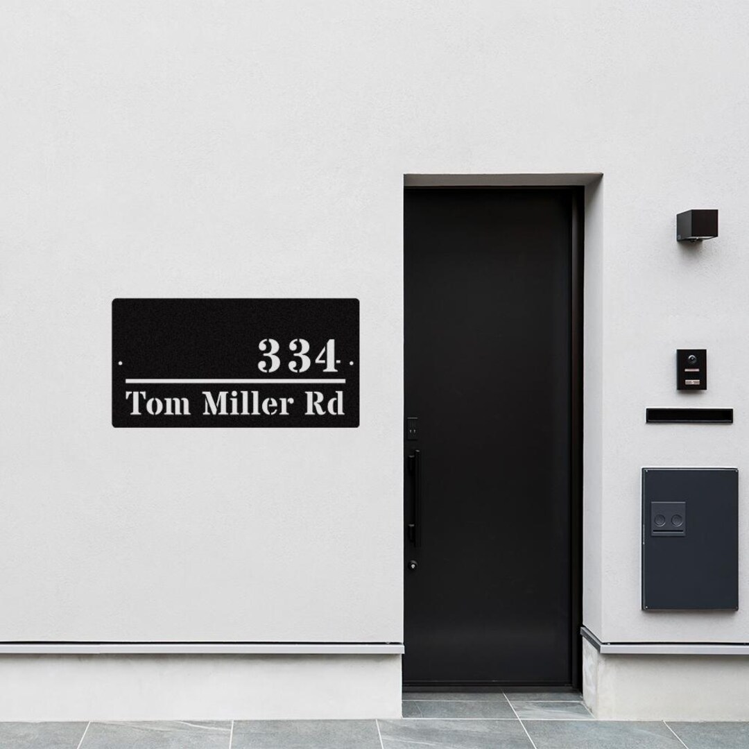 Modern Custom House Address Sign | Metal Home Number Plaque | Outdoor ...