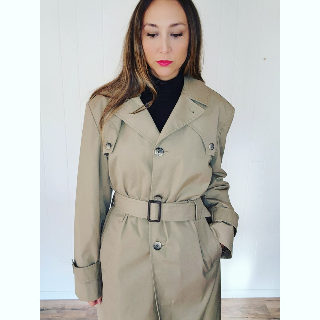 Vintage Classic 1970s Botany 500 Mens Womans Unisex Beige Trench Plaid ...