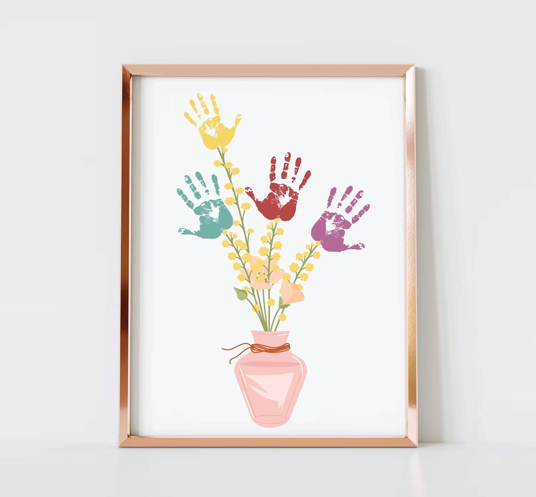 Mother's Father's Day Handprint Art Printable Custom Printable Baby ...