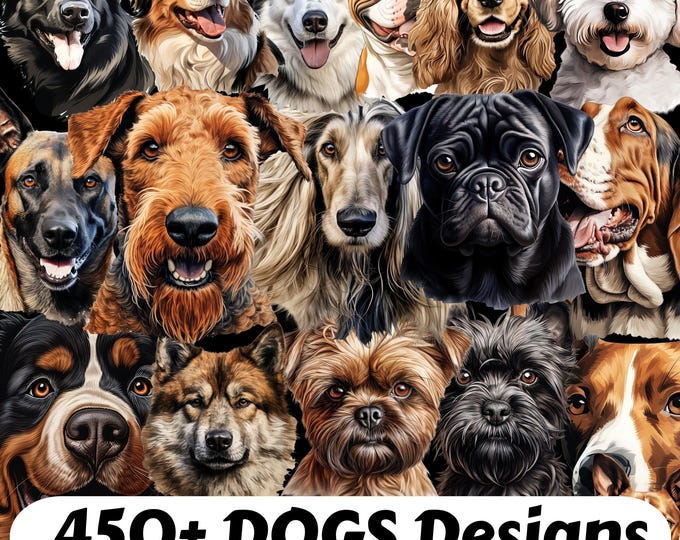 450+ Dog Breeds Watercolor Clipart Bundle -PNG Designs - Etsy