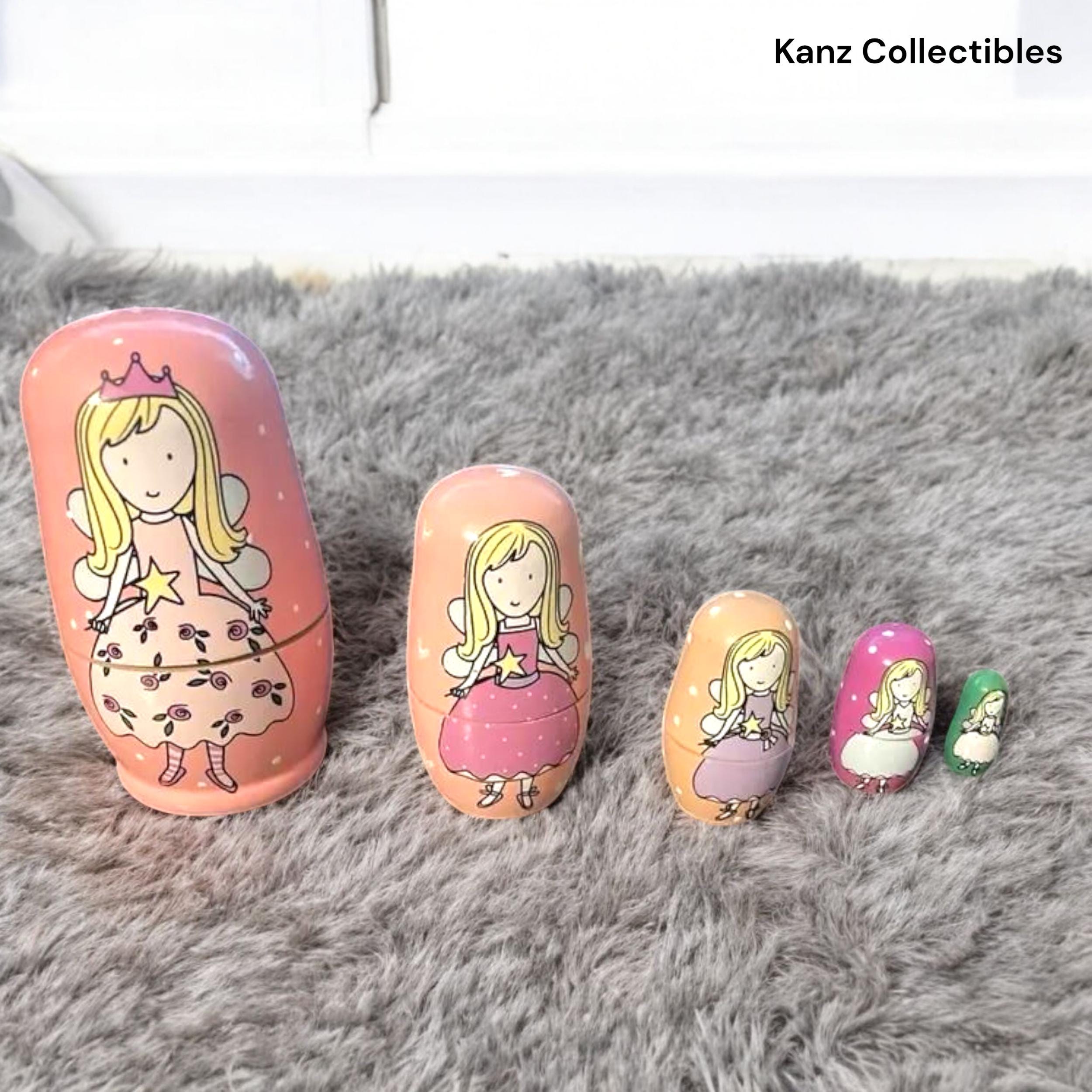 Handmade Wooden Princess Theme Nesting Dolls Wooden Stacking Dolls hand ...