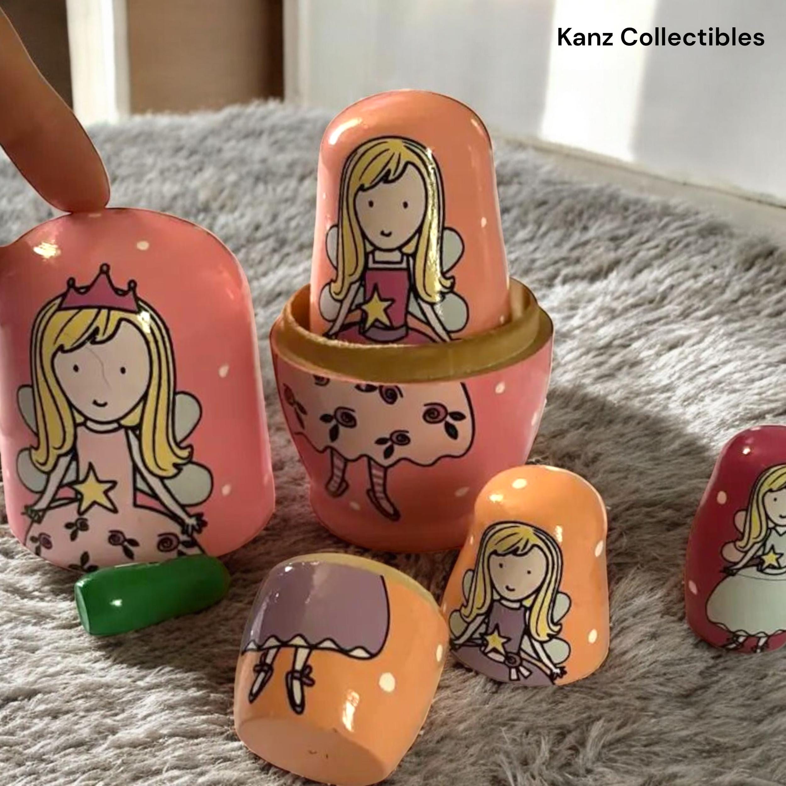 Handmade Wooden Princess Theme Nesting Dolls Wooden Stacking Dolls hand ...